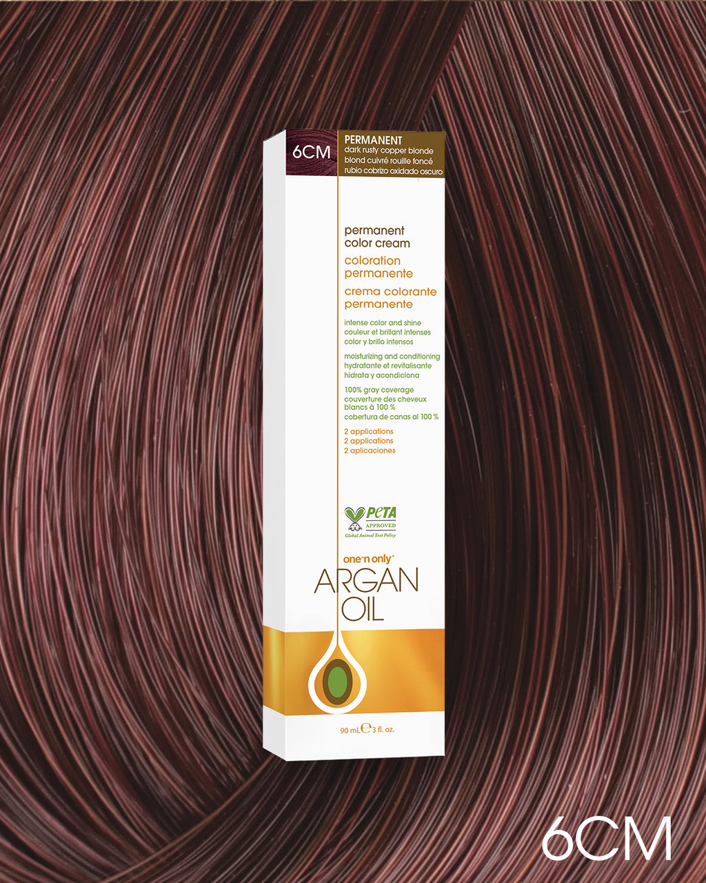 Argan Oil Permanent Hair Color 6CM Dark Rusty Copper Blonde – One n ...