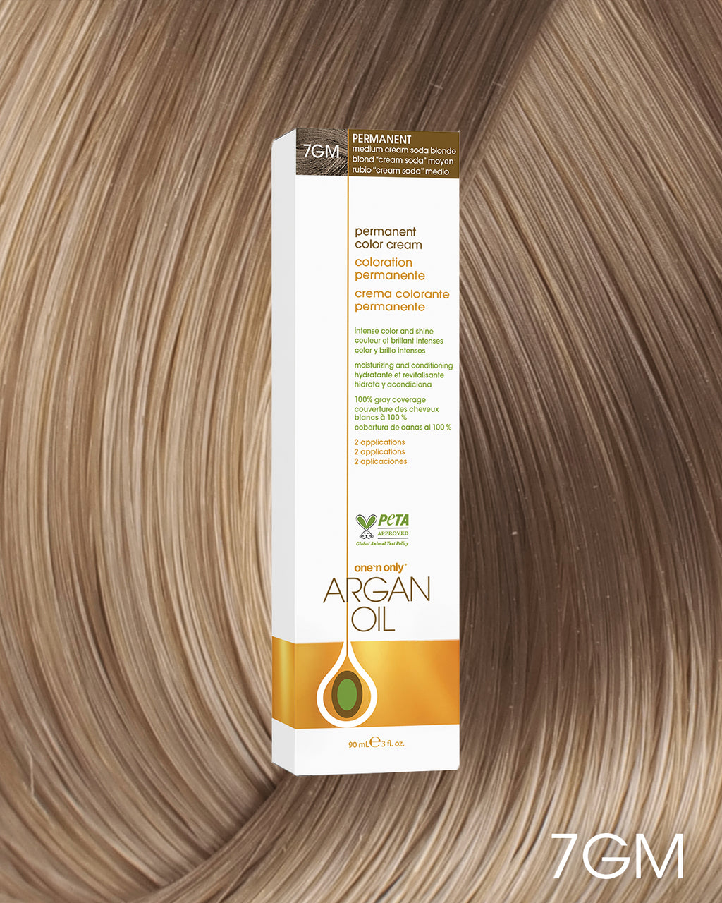 Argan Oil Permanent Hair Color 7GM Medium Cream Soda Blonde – One n ...