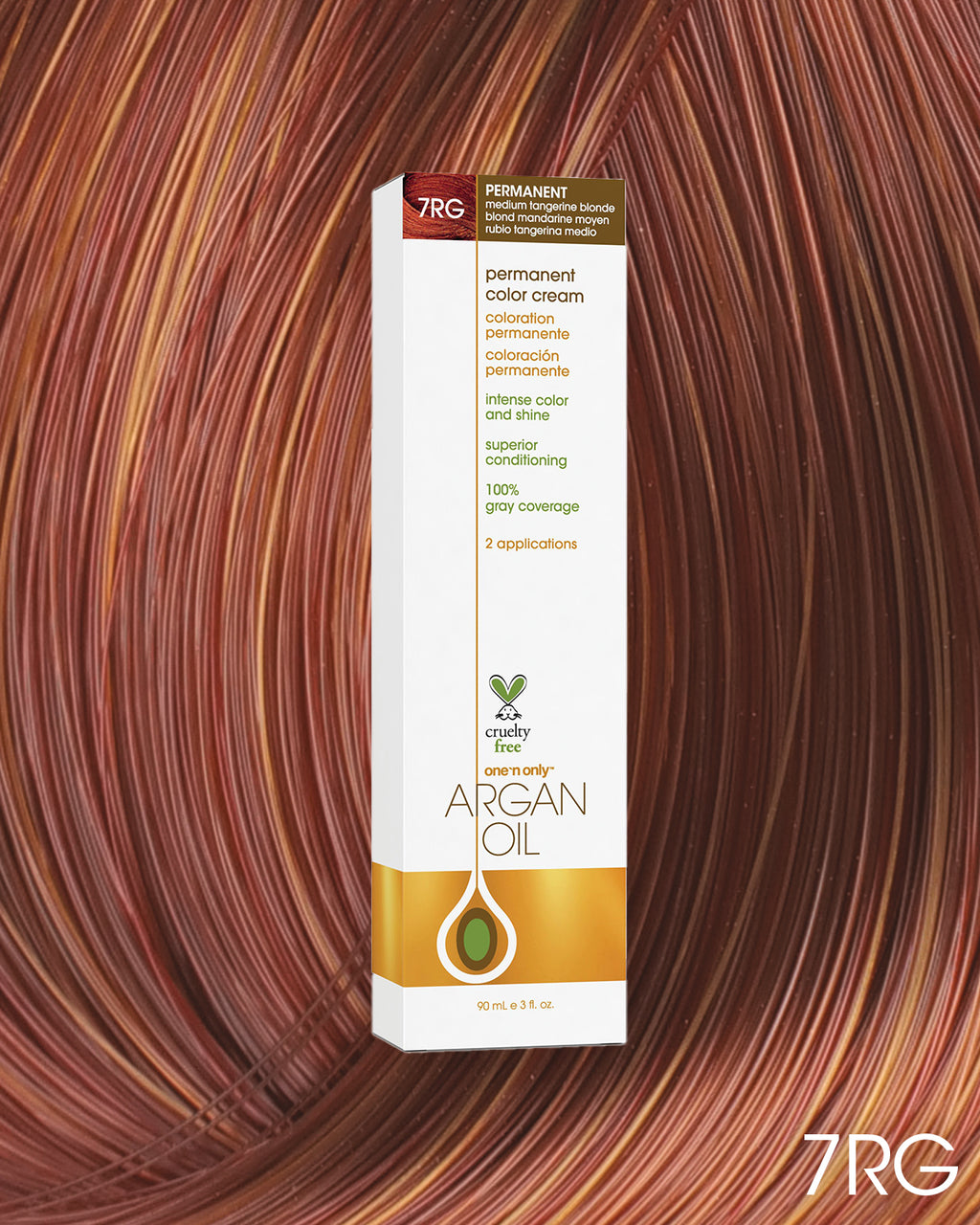 Argan Oil Permanent Hair Color 7RG Medium Tangerine Blonde – One n Only ...