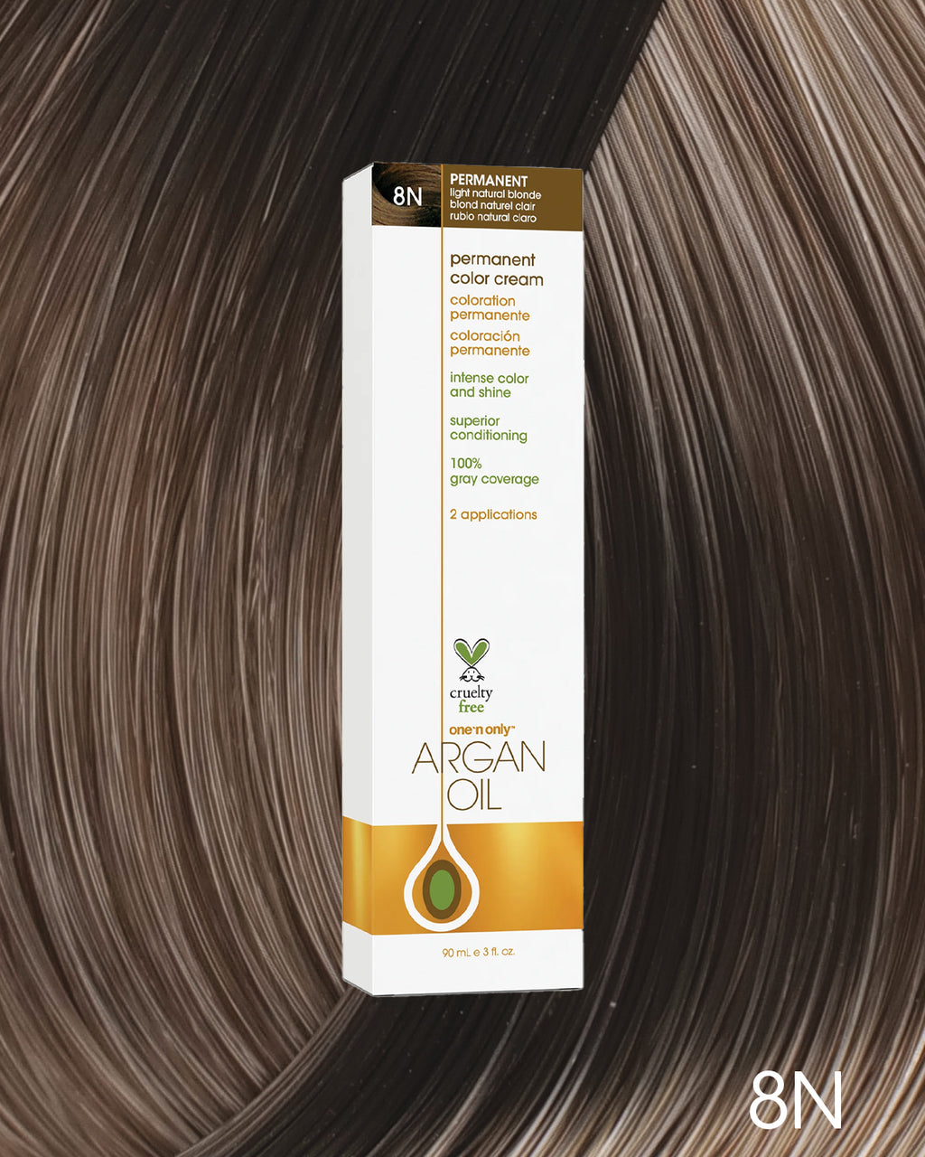 Argan Oil Permanent Hair Color 8N Light Natural Blonde – One n Only ...